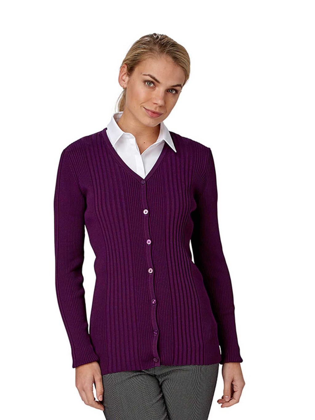 Kristin Berry V-Neck Cardigan | Ladies Uniform tops | Vortex Designs – Vortex Designs Uniform