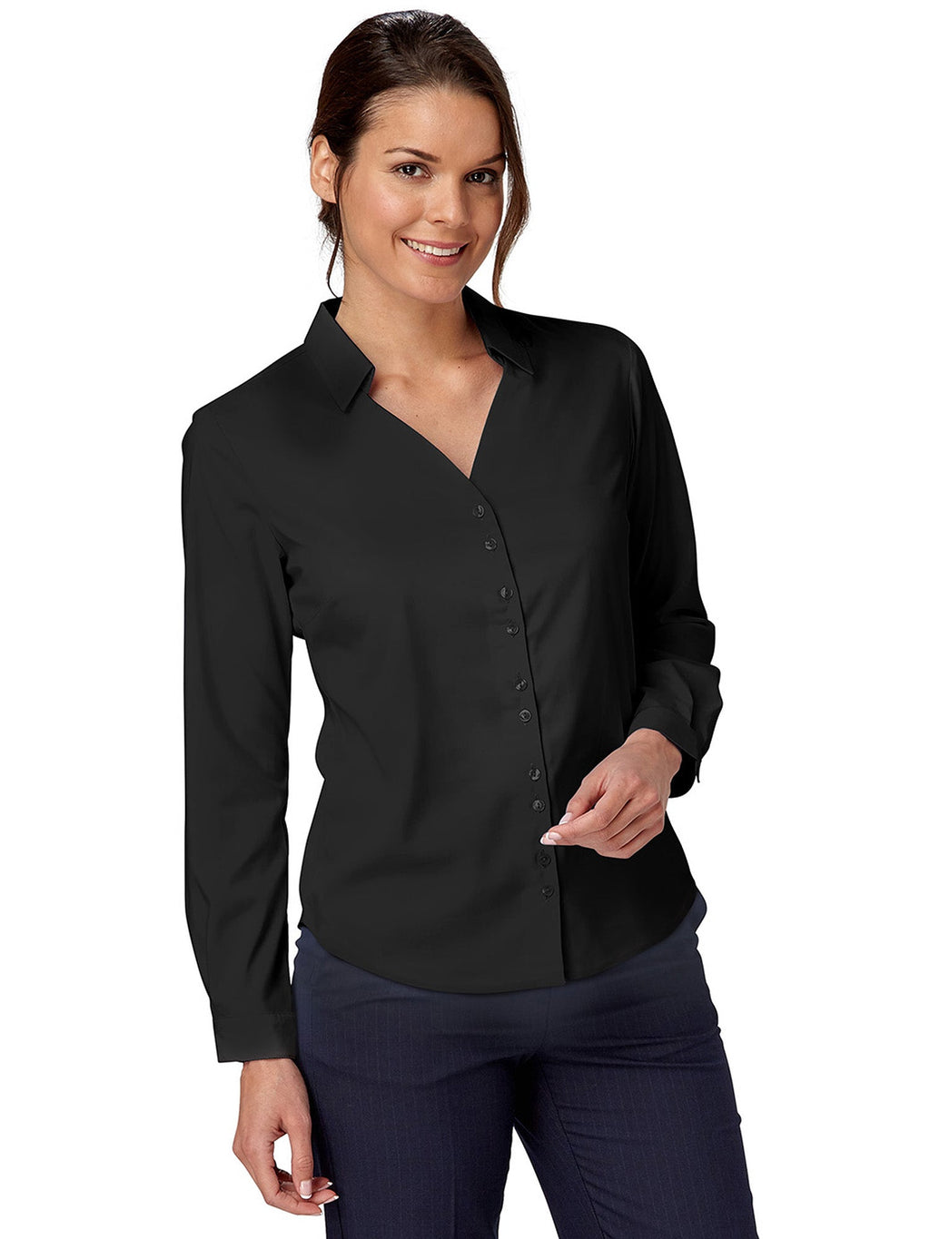 Freya long sleeve blouse | Black | Ladies Uniform | Vortex Designs ...
