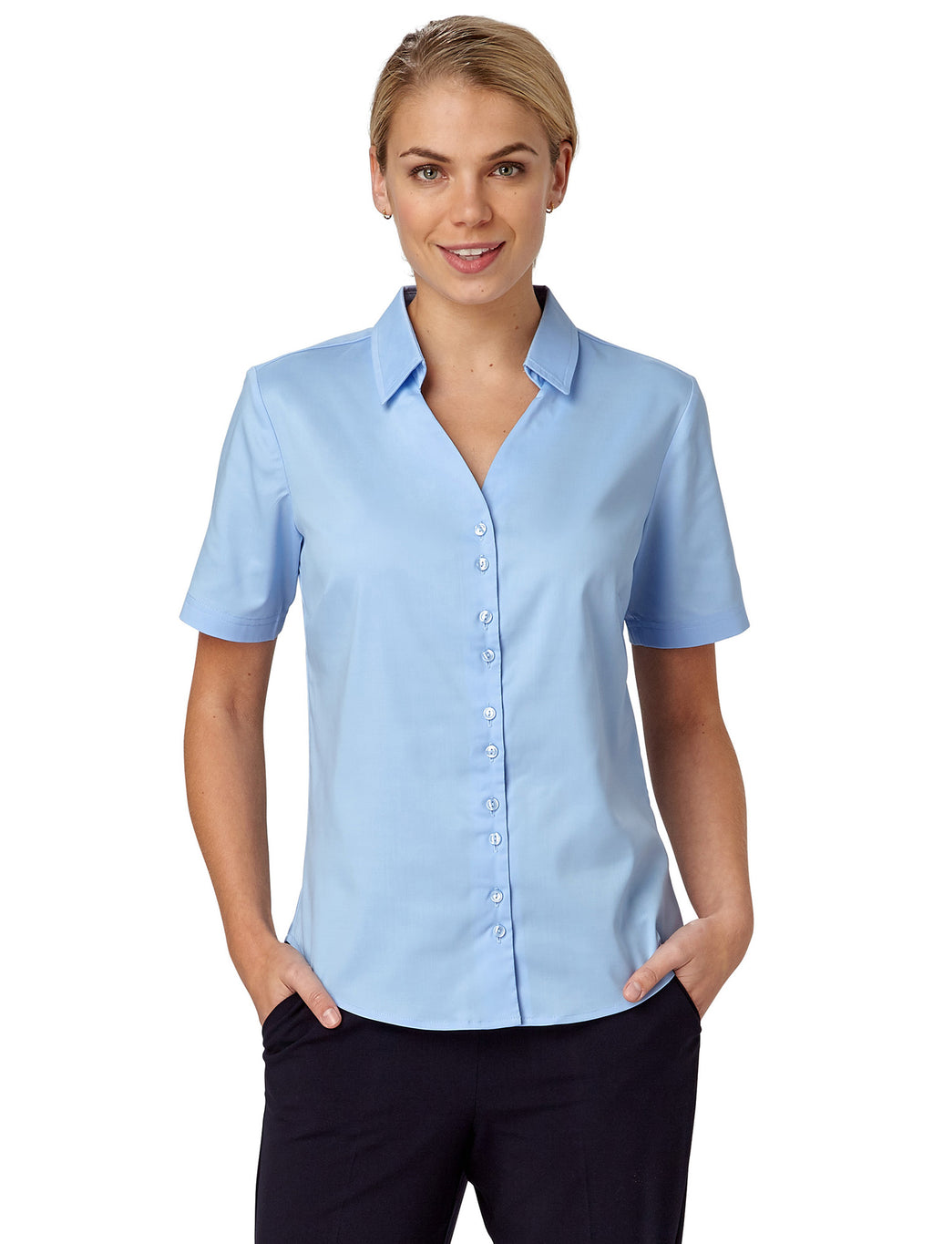 Freya short sleeve blouse | Sky Blue | Ladies Uniform | Vortex Designs ...
