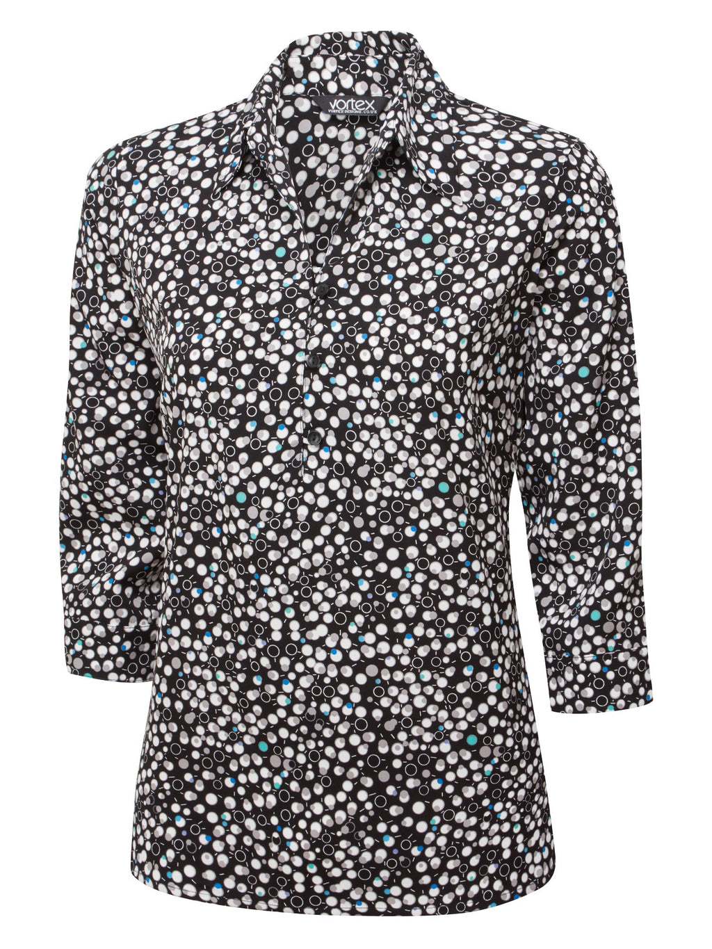 Evie pattern 3/4 sleeve top| Black |Ladies uniform |Vortex Designs ...