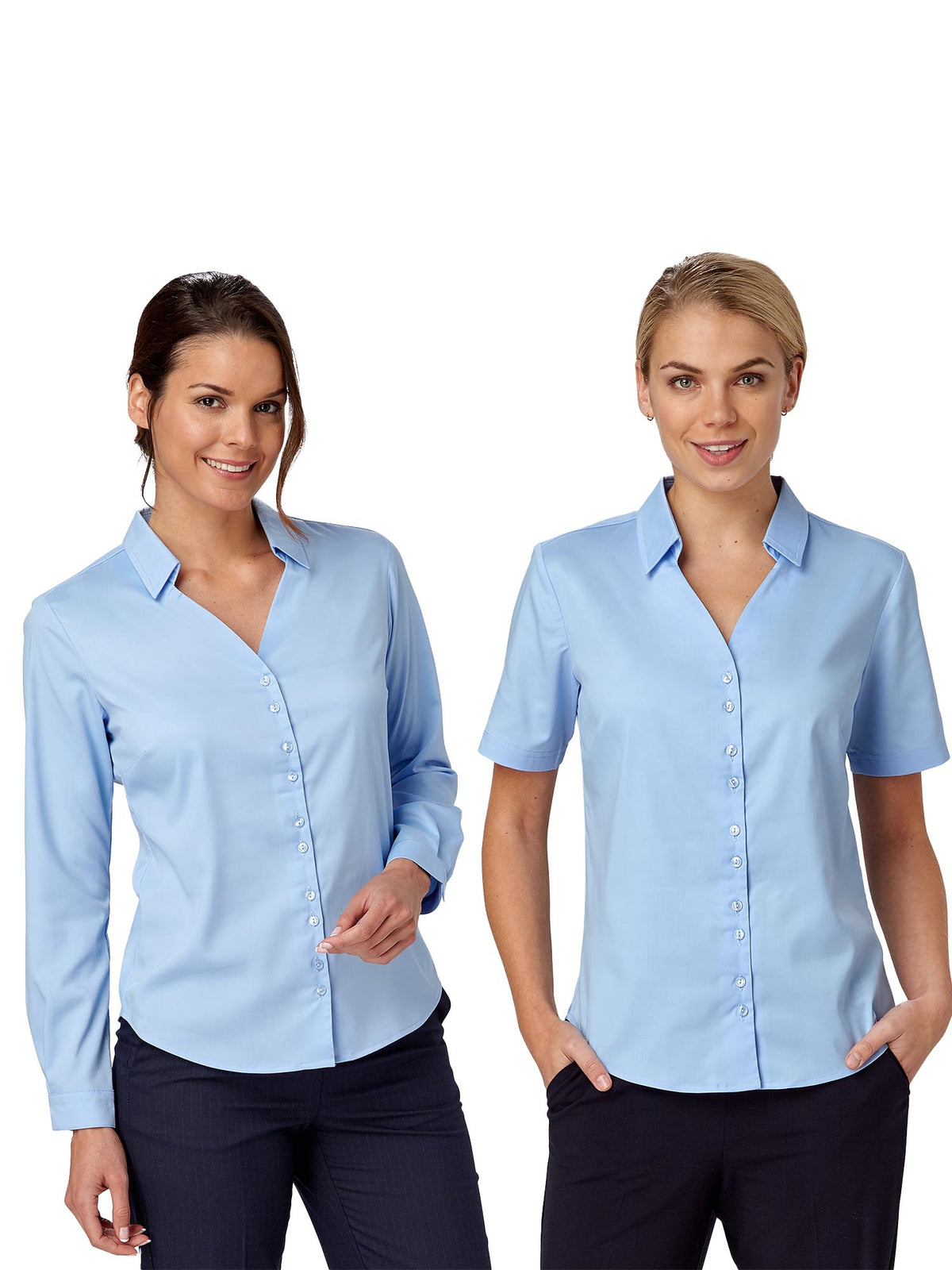 Freya long sleeve blouse | Sky blue | Ladies Uniform | Vortex Designs ...