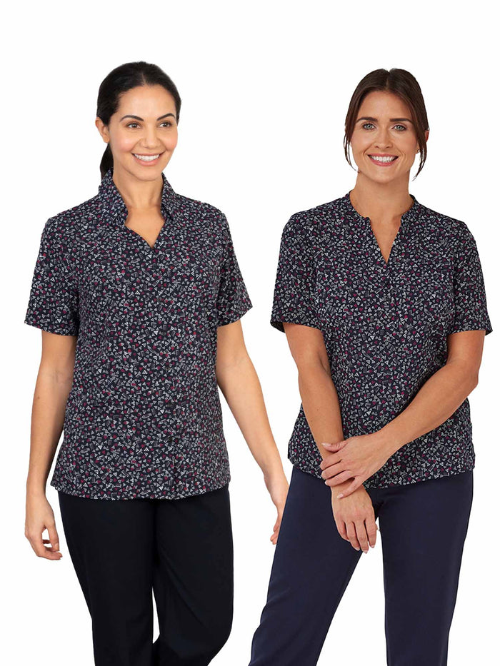 Jenni Short Sleeve Navy/Red Blouse | Ladies Uniform Tops | Vortex ...