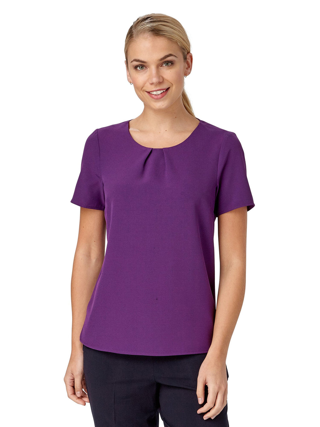 Short Sleeve Libby Berry blouse with neck tuck detail | Ladies Uniform ...