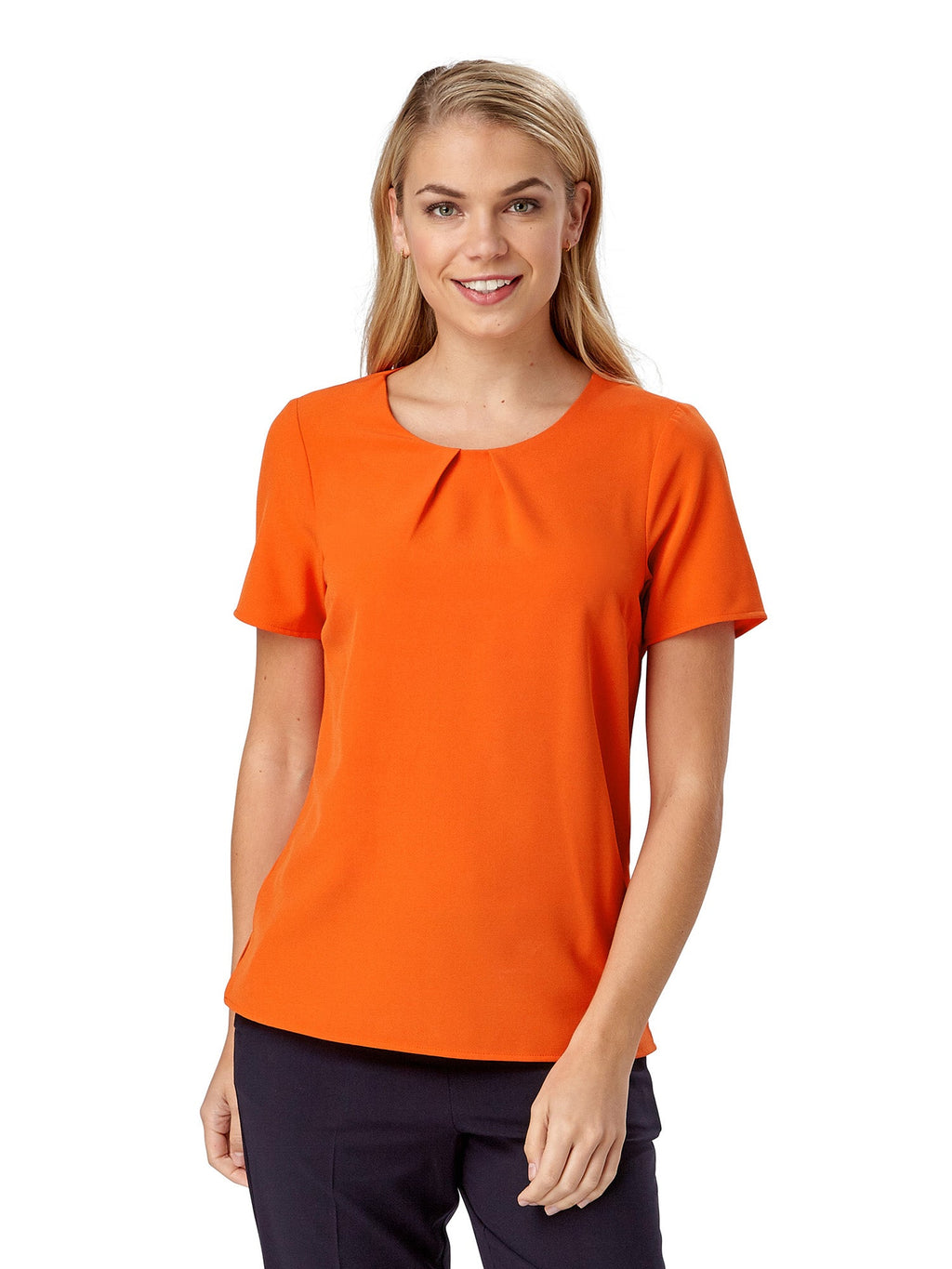 Short Sleeve Libby mandarin orange top | Ladies Uniform | Vortex ...