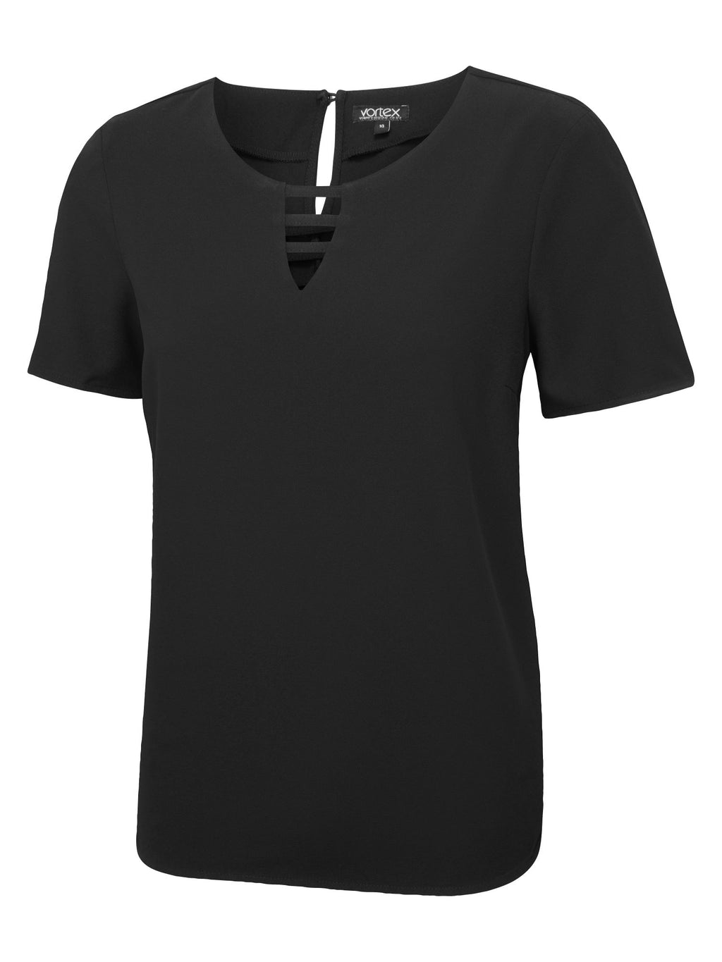 Lottie top with ladder neck| Black |Ladies uniform |Vortex Designs ...