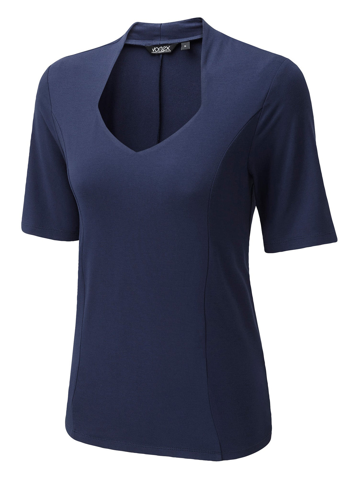 Marie Navy Blue stretch sweetheart neck top | Ladies Uniform | Vortex ...