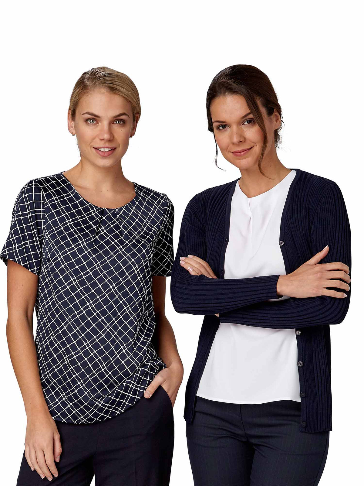 Gina printed stretch shell top | Navy Blue | Ladies Uniform | Vortex ...